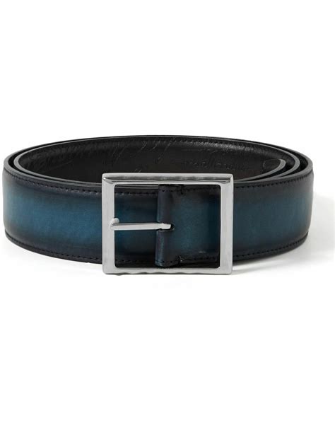 Berluti 3 5cm Reversible Scritto Venezia Leather Belt Gray Berluti