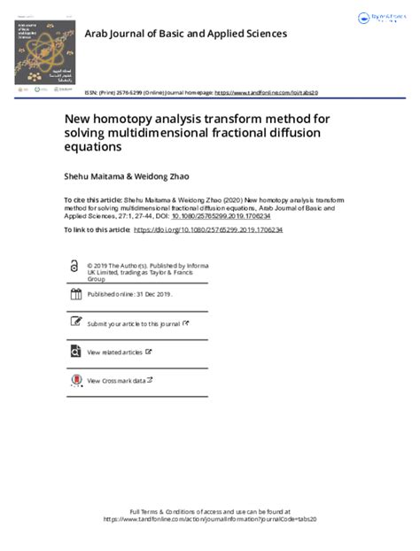 Pdf New Homotopy Analysis Transform Method For Solving
