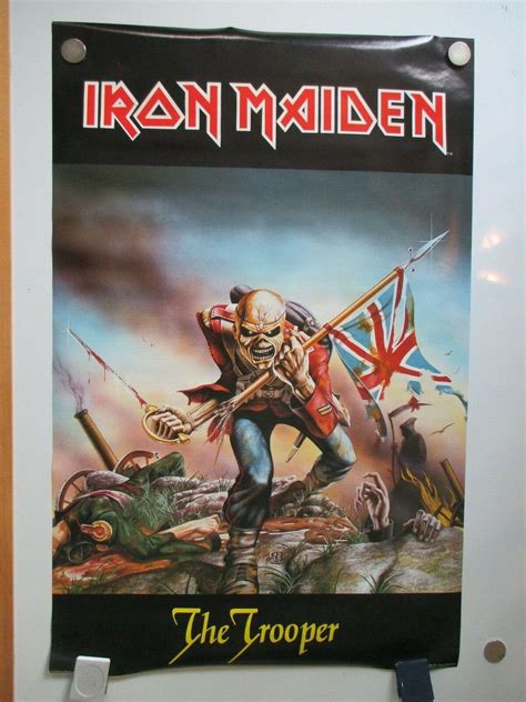 Vintage Iron Maiden Trooper Poster 1984 Orig Not Repro 22x34 Nos Rare