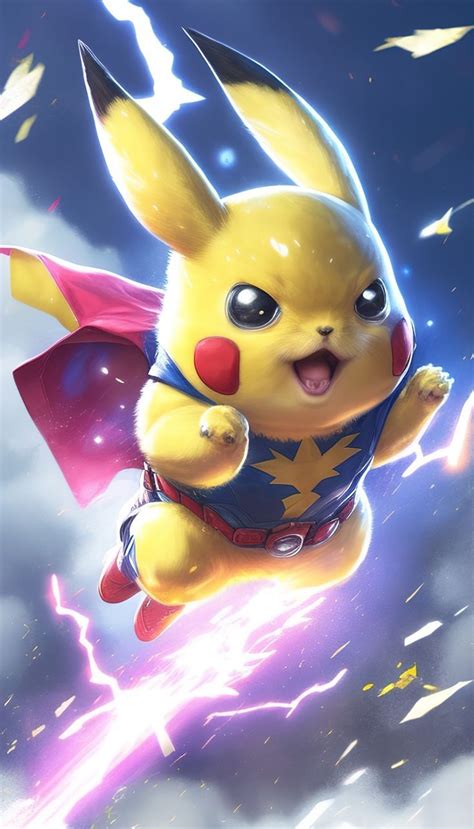 Pokemon Pikachu As Superman Superhero Fan Art Phone Wallpapers Pokemon