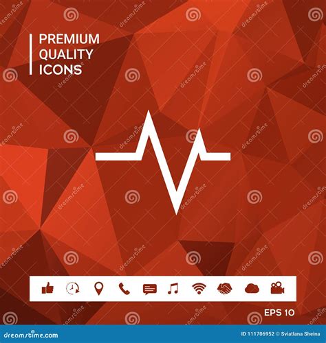 Ecg Golf Cardiogramsymbool Medisch Pictogram Vector Illustratie