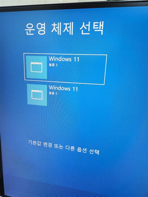 업데이트 후 윈도우 운영 체제 선택 지식in