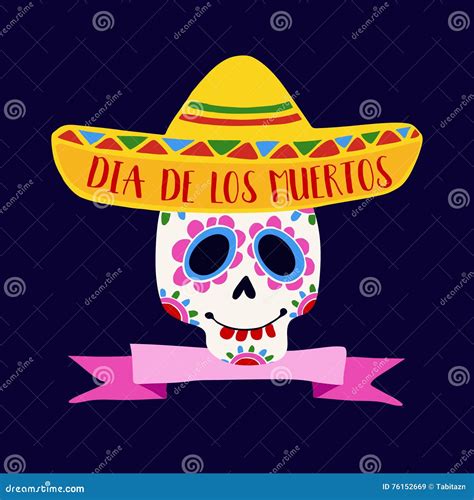 Dia De Los Muertos贺卡，邀请 死者的墨西哥天 向量例证 插画 包括有 背包 动画片 76152669