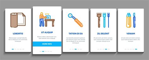 Leatherworking Job Onboarding Elements Icons Set Vector Vector Art At Vecteezy