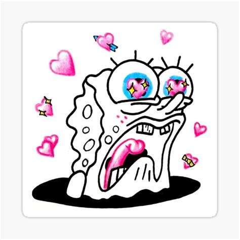 Sunken Drama Queen Spongebob Classic Cartoon Illustration Heart