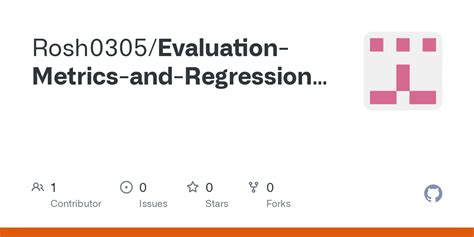 Github Rosh0305evaluation Metrics And Regression Implementation