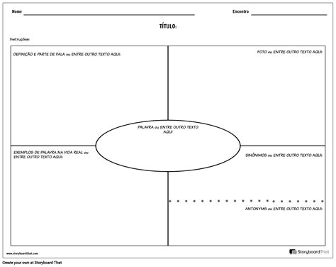 Vocabulário Modelo Tradicional Frayer Storyboard