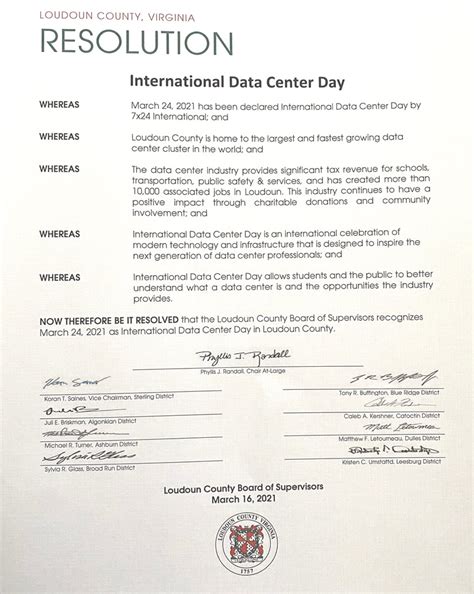 Proclamation Declaration Template International Data Center Day