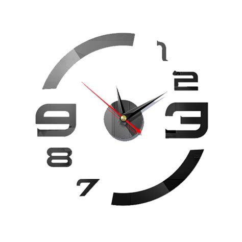 Fowecelt 3d Wall Clock Modern Gradient Mirror Acry Grandado