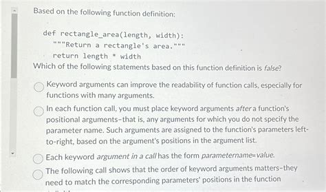 Solved Based On The Following Function Definition Def Chegg