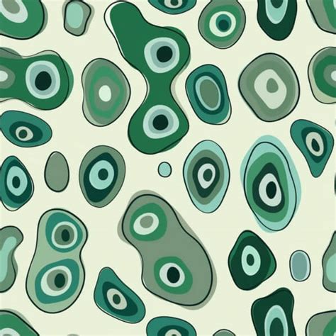 Download Seamless Green And White Circle Pattern With Black Dots