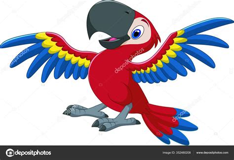 Cartoon Happy Macaw Flying Stock Vector Image By ©panthermediaseller