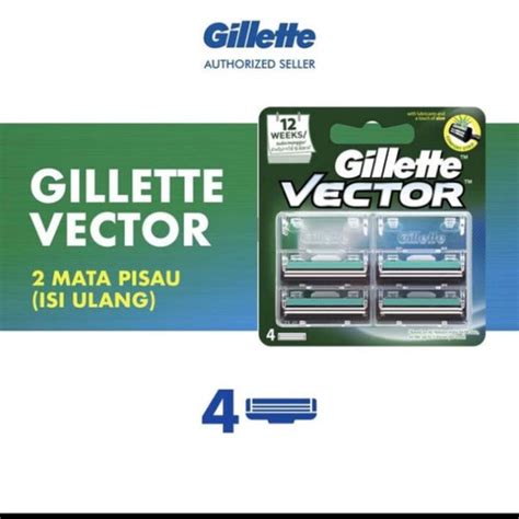 Jual Gillette Vector Refill Mata Pisau Alat Cukur Isi Ulang 4 Pcs