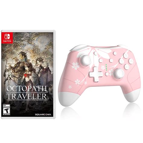 Octopath Traveler Game Disc And Upgraded Switch Pro Controller For