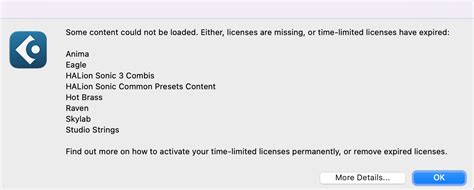error message some content could not be loaded missing expired