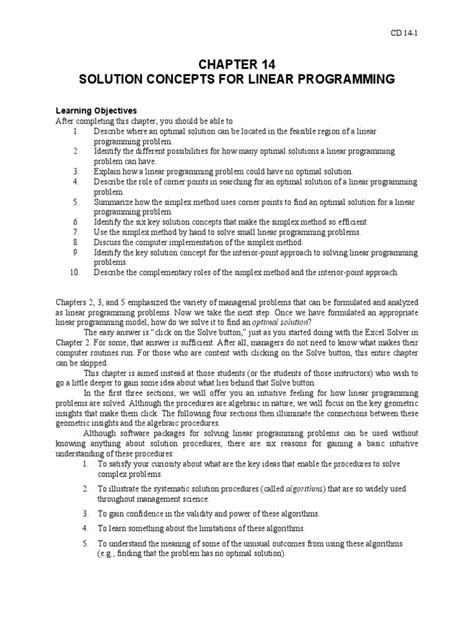 Chapter 14 Pdf Pdf Linear Programming Mathematical Optimization