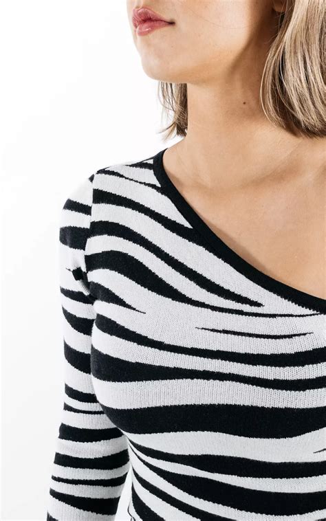 One Shoulder Top With Zebra Print Guts And Gusto