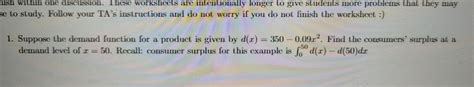Consumer Surplus Problem R Calculus