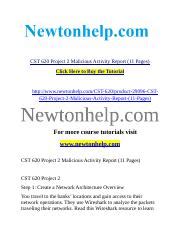 CST 620 Project 2 Malicious Activity Report 11 Pages Doc CST 620