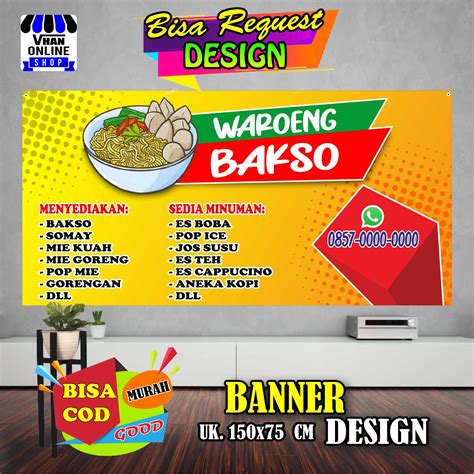 Spanduk Banner Jualan Bakso Jajanan Warung Keren Bagus Lazada Indonesia