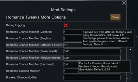 Romance Tweaks More Options Rimworld Loverslab
