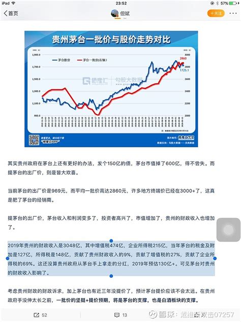 【贵州省财政命好】贵州省2019年财政收入是3048亿，其中增值税474亿，企业所得税215亿，当年 茅台 的税金及附加 雪球