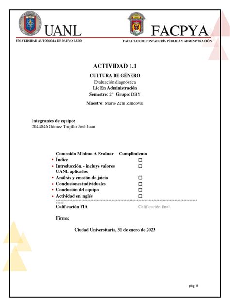 Cultura De Genero Actividad 11 Pdf Género Estudios De Género