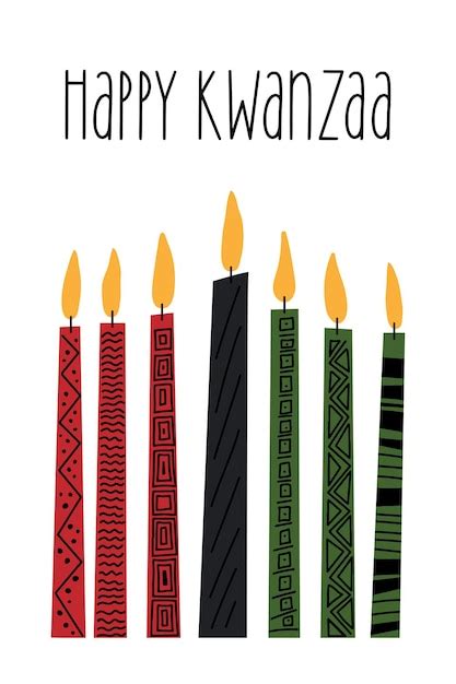 Premium Vector Happy Kwanzaa Greeting Card With Seven Long Kinara