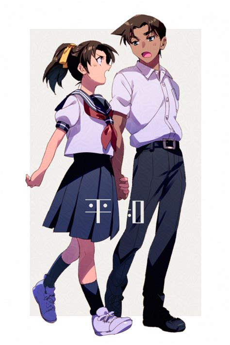 Hattori Heiji And Tooyama Kazuha Meitantei Conan Drawn By Echocirca