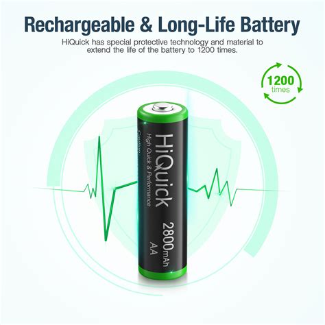 HiQuick 2800mAh AA Rechargeable Batteries High Capacity Performance