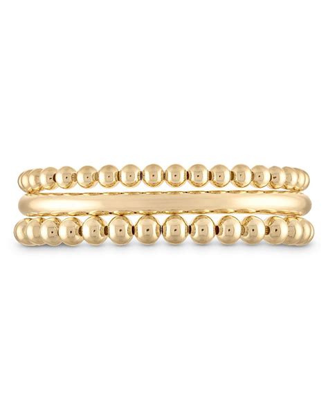 Alexa Leigh Bangle And Ball Beaded Stretch Bracelets Set Of 3 100