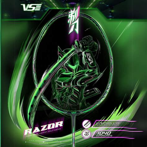 Venson ไม้แบดมินตัน Vs รุ่น Razor เขียว ฟรี เอ็นซองที่พันด้าม ประกัน 6เดือน Shopee Thailand