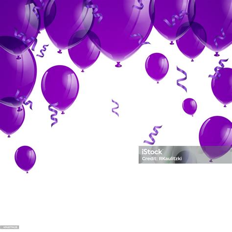 Vector Purple Balloons Stock Illustration Download Image Now 2015
