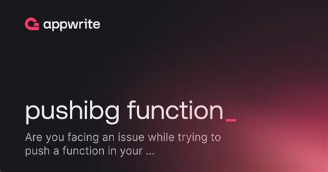 Pushibg Function Threads Appwrite