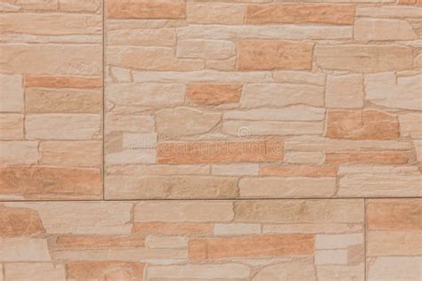 Imitation Stone Tile Wall Texture Orange Brown Abstract Pattern