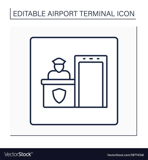 Security Post Line Icon Royalty Free Vector Image