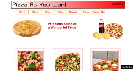Pizza Website Codesandbox