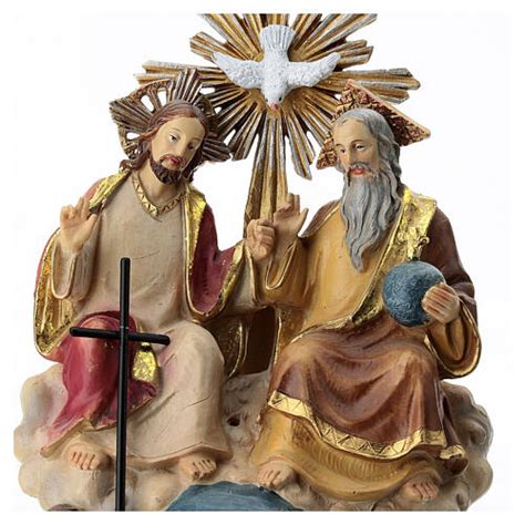 Coloured Resin Statue Of The Holy Trinity 8x4x3 In Online Sales On