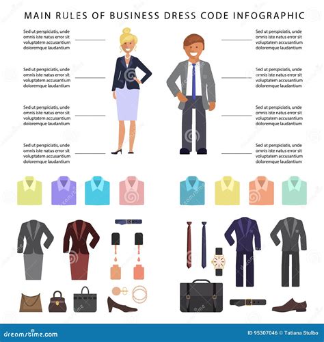 Business Dress Code Infographics Stock Vector Illustration Of Black