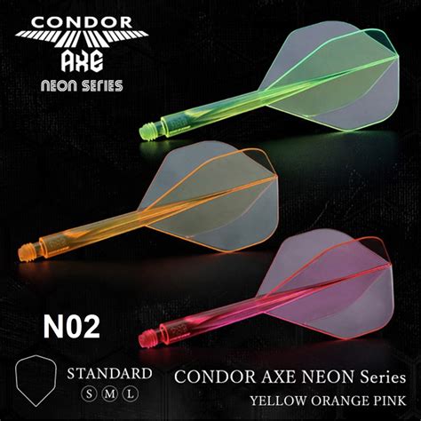 Condor Condor Axe Neon Integrated Flights Standard Yelloworangepink Darts Flights