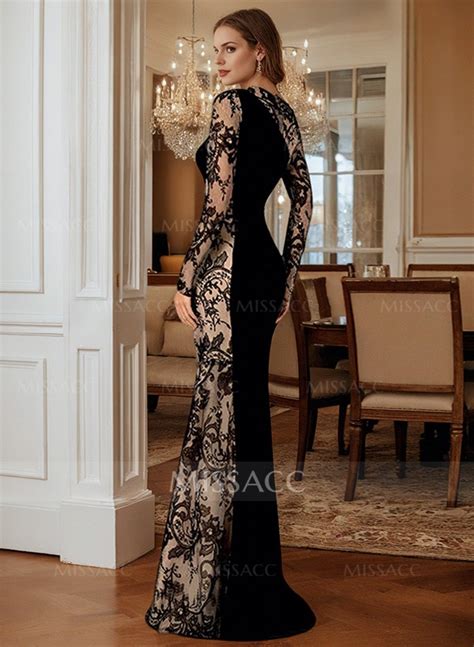 Trumpet Mermaid Long Sleeves Lace Elastic Satin Mother Of The Bride