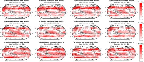 Monthly Absolute Bias Du Between The Simple Arithmetic Multi Model Download Scientific