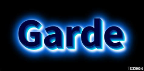 Garde 3D With Blue Glow Text Effect Generator