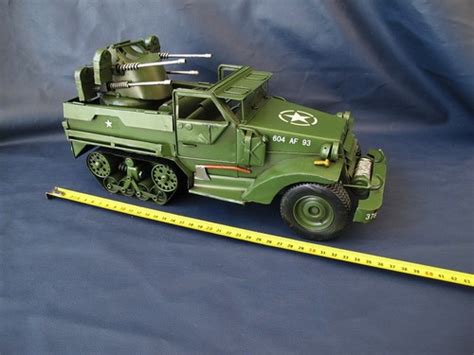 Us M16 Half Track Anti Aircraft Metal Model Handmade 36 Sm Ebay
