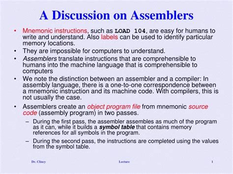 Ppt A Discussion On Assemblers Powerpoint Presentation Free Download Id9415309