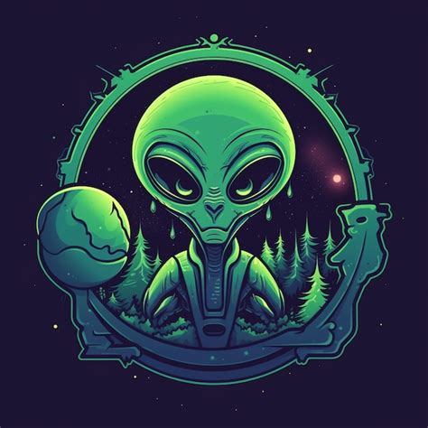 Premium Ai Image Cartoon Alien Logo For A Gaming Brand