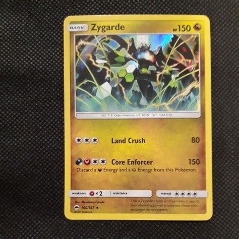 Pokemon Card Tcg Zygarde 100147 Rare Holo 100 Original Pokemon