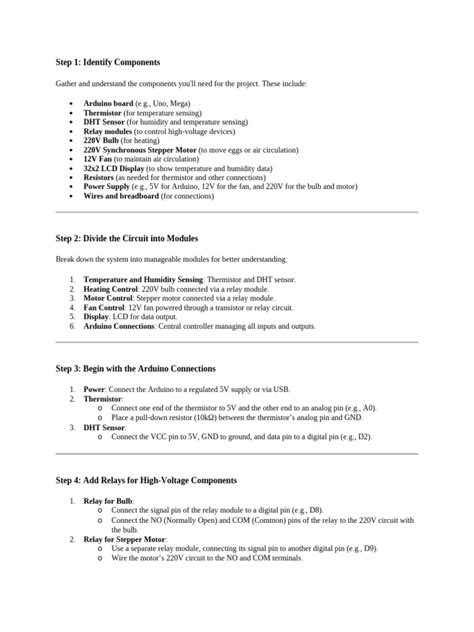 Incubator Set Up Pdf Arduino Relay