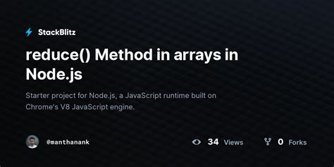 Reduce Method In Arrays In Node Js StackBlitz
