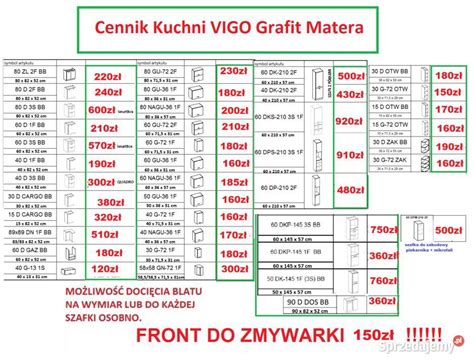 Meble Szafki kuchenne kuchnia Vigo Grafit Matera Duży Wybór Poznań
